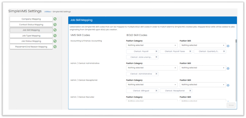 SimpleVMS Mapping – Support Center