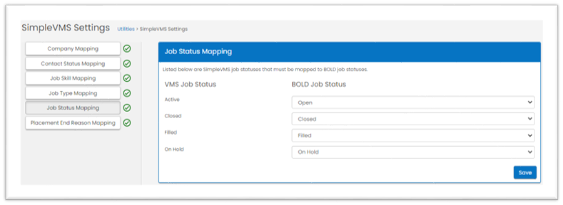 SimpleVMS Mapping – Support Center